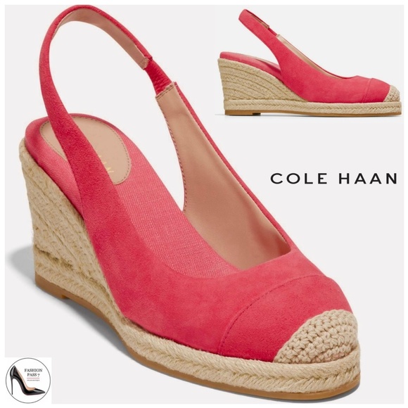 Cole Haan | Shoes | Cole Haan Cloudfeel Geranium Suede Espadrille Wedge ...